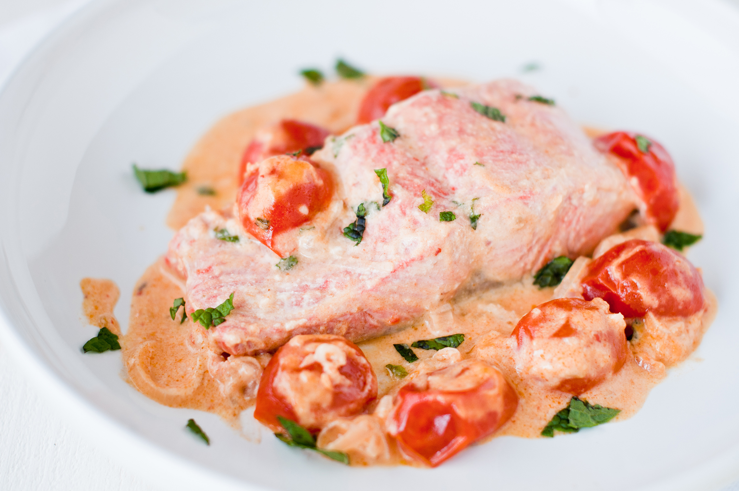 Braised Salmon with Tomato & Coconut Sambal Recipe