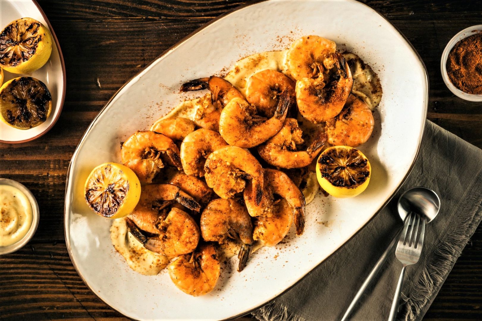Grilled Colossal Shrimp with Garlic Aioli