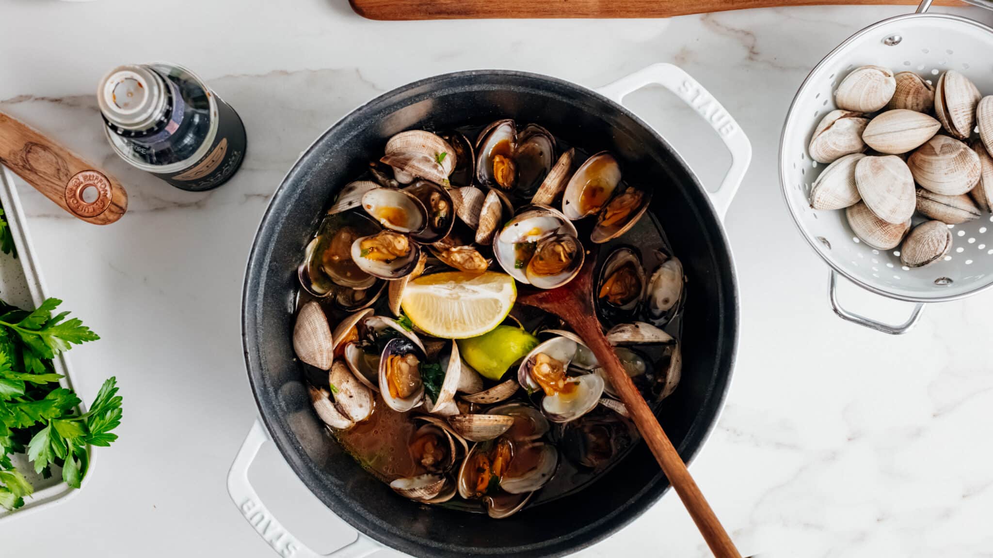 Sake-Soy Steamed Clams